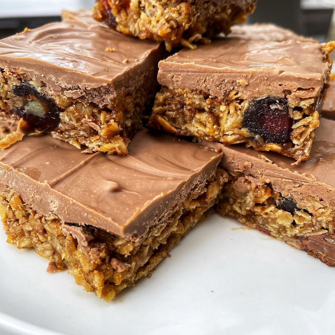 Chocolate and Cherry Flapjacks - Sarah J Thomas
